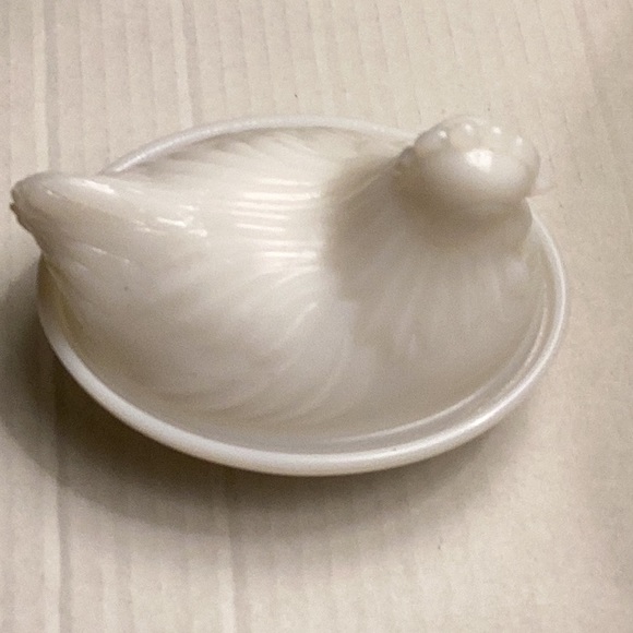 Accents | Vintage Opaque White Milk Glass Hen Chicken On Next | Poshmark